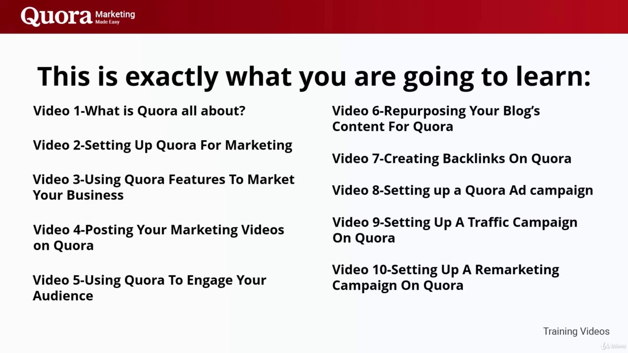 Quora Marketing Made Easy. Beginner to Advanced. - learn Quora