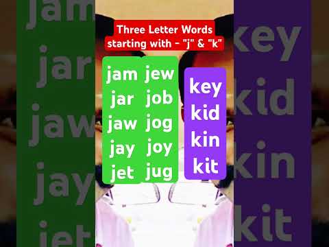 Three Letter Words starting with - "j" and "k" - #threeletterwords