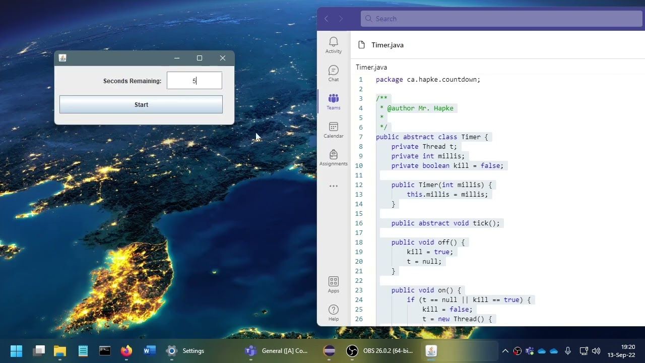 Making a Countdown app in Java