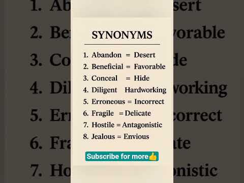 Some important and useful synonyms. #easylearning #ytshorts #synonyms #spokenenglish #viral
