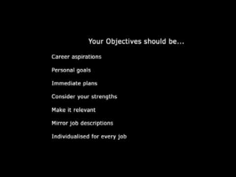 How to write a CV - Career objectives
