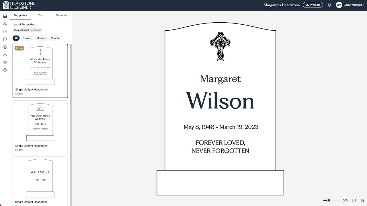 Headstone Designer App Demo – Design & Share Headstones Online