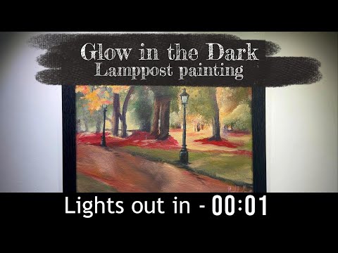 Glow in the Dark Lamppost Painting in Action