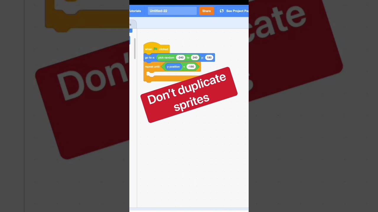 ❌ Don’t duplicate sprites - try this! 🤫 Scratch tutorial