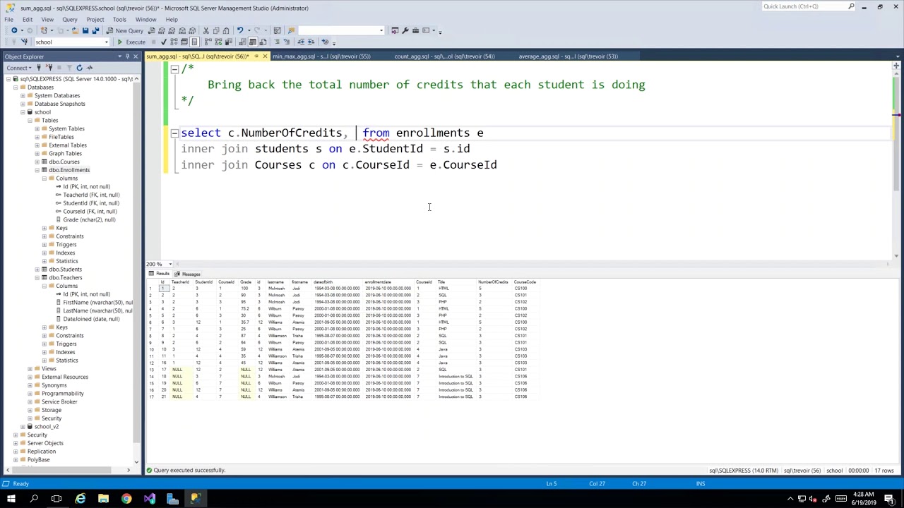How To Use SQL SUM Aggregate Function | Microsoft SQL Server 2017 for Everyone