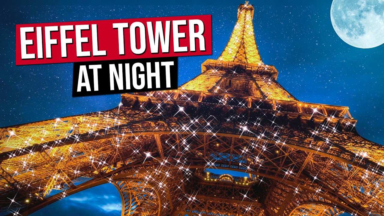 EIFFEL TOWER AT NIGHT in 4K, Paris France (Eiffel Tower Light Show in 4K)