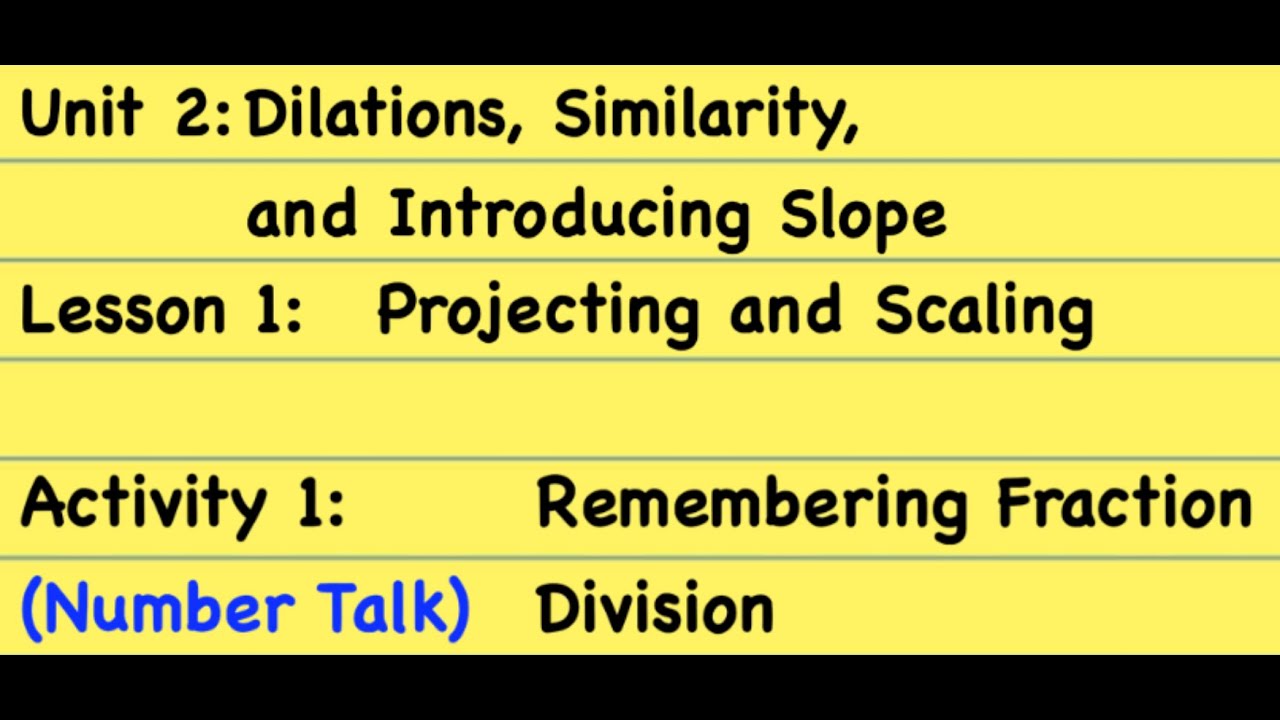 8th Grade Illustrative Mathematics: Gr 8; Unit 2; Lesson 1_1: Remembering Fraction Division