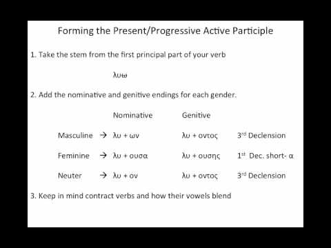 Ancient Greek - Progressive Active Participles