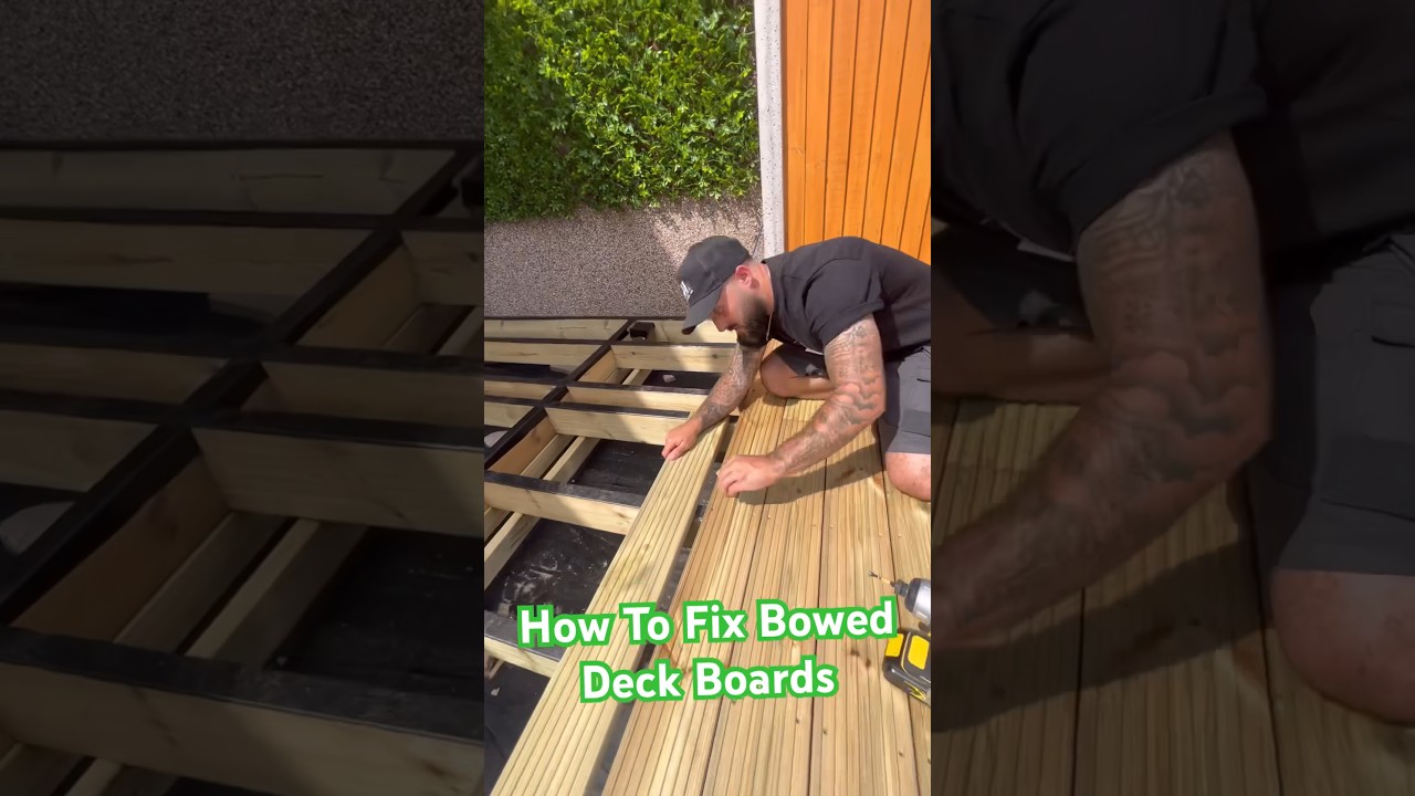 How To Fix Bowed Deck Boards #hacks #shorts