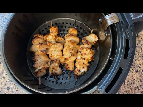 Air Fryer Grilled Chicken Skewers Recipe | Juicy & Flavorful Chicken Kabobs - No BBQ Needed!