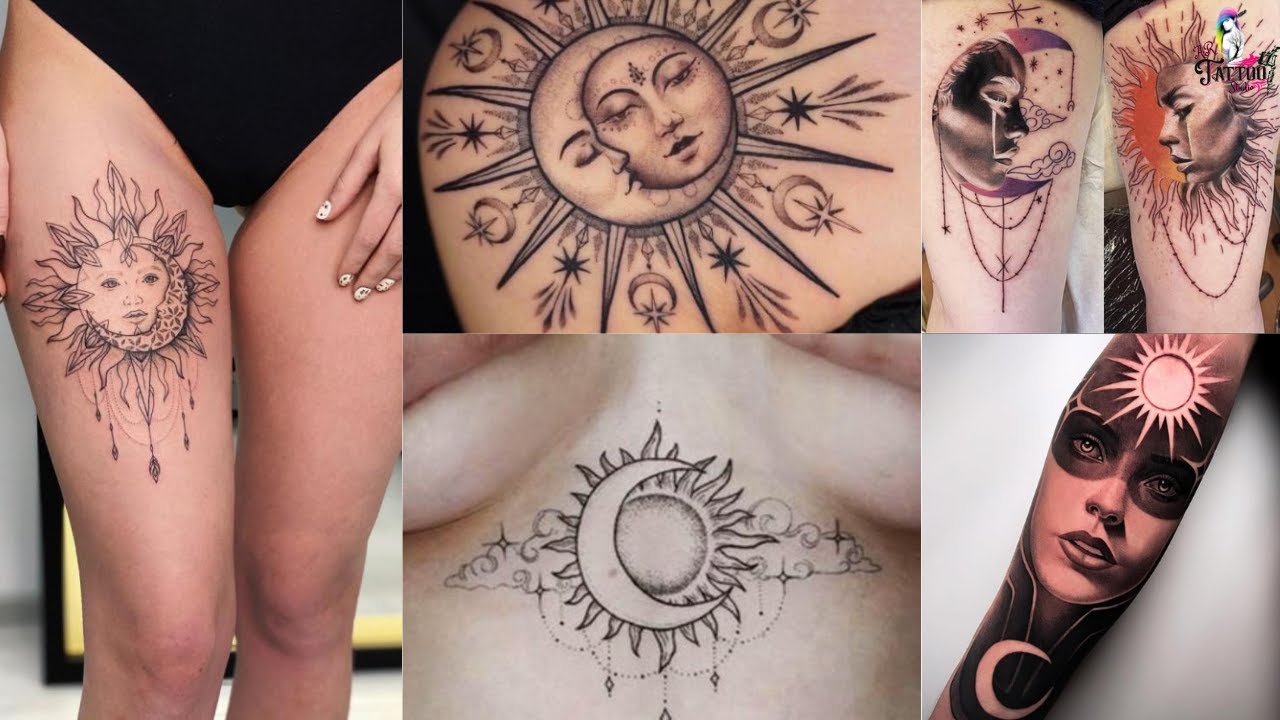 Sun and Moon Tattoo Designs 2025 | Minimalist Sun & Moon Tattoo | Minimalist Sun & Moon Tattoo