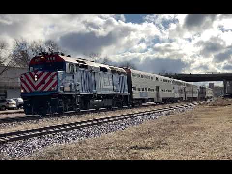 Metra Union Pacific Northwest outbound approaches Harvard Station 3/7/2023
