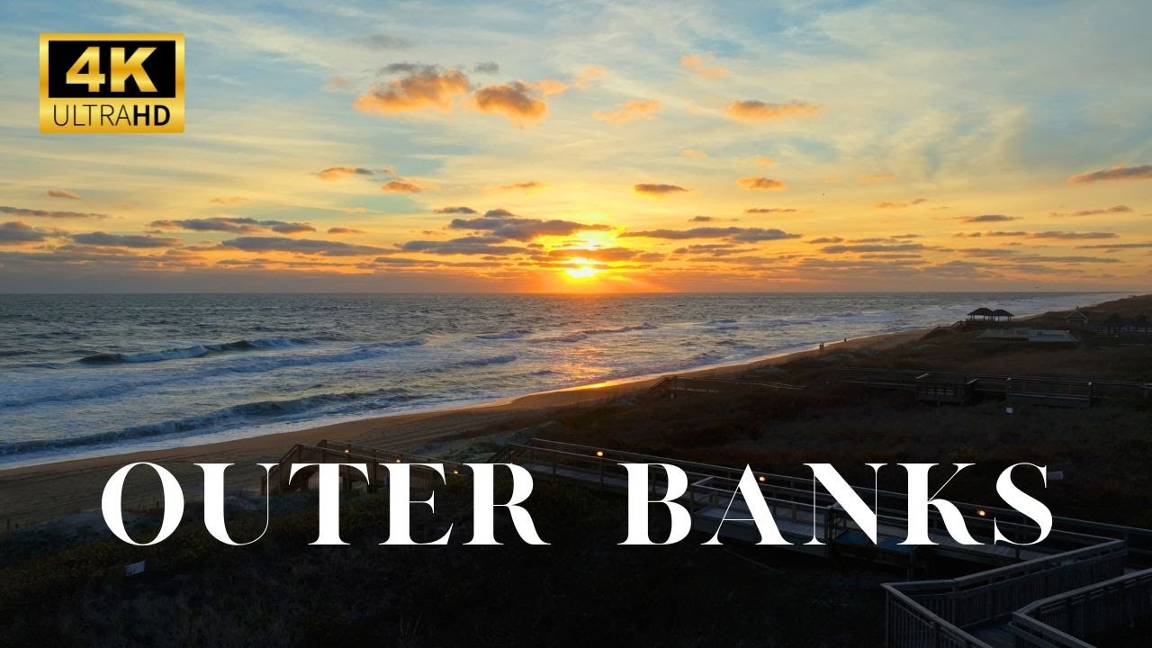 Above OBX in 4K - 1 Hour of Relaxing Outer Banks Beach Aerial Video with Calming Ocean Sounds