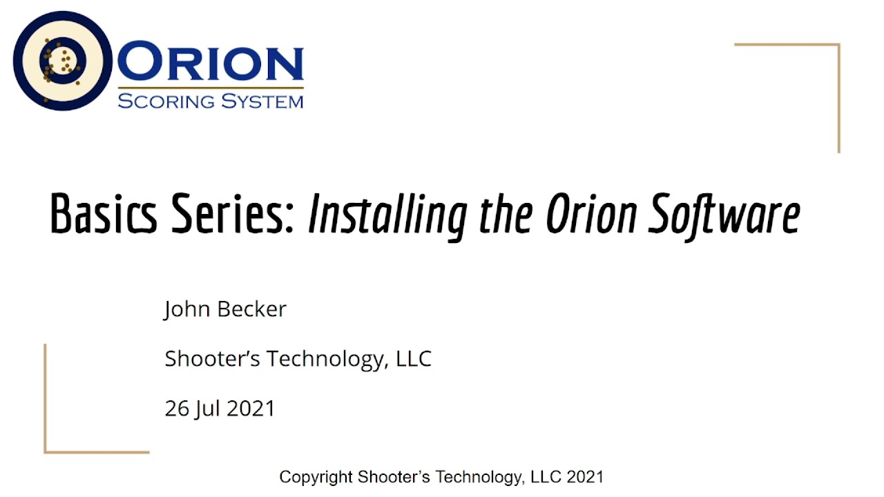 Installing Orion Software