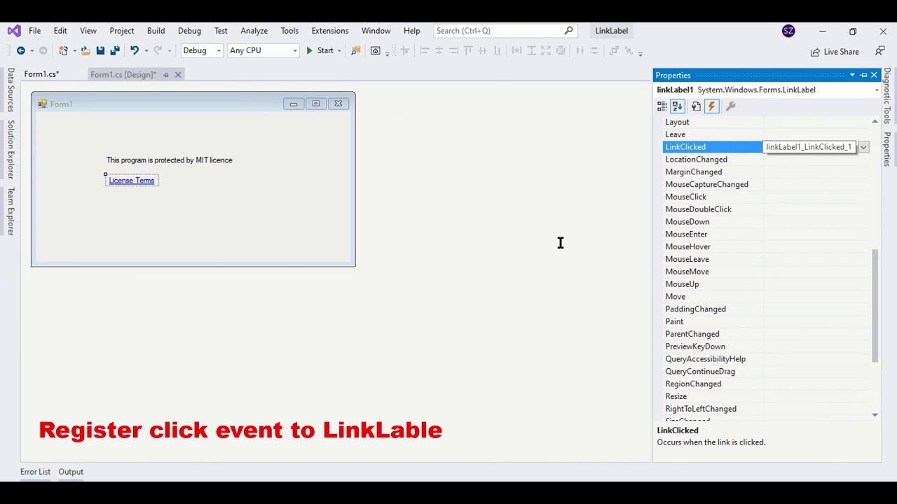 How to use linkLabel control in windows form c# | Windows form | C# tutorial