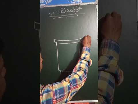how to draw Bucket art on U letter#shorts#viral#yt short video#@utkalcartoonworld