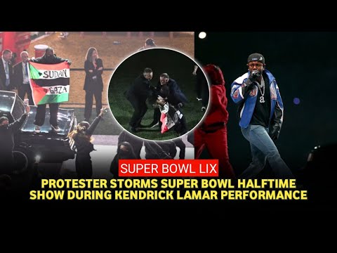 Super Bowl 2025: Protester holds Palestinian flag during Kendrick Lamar's halftime show