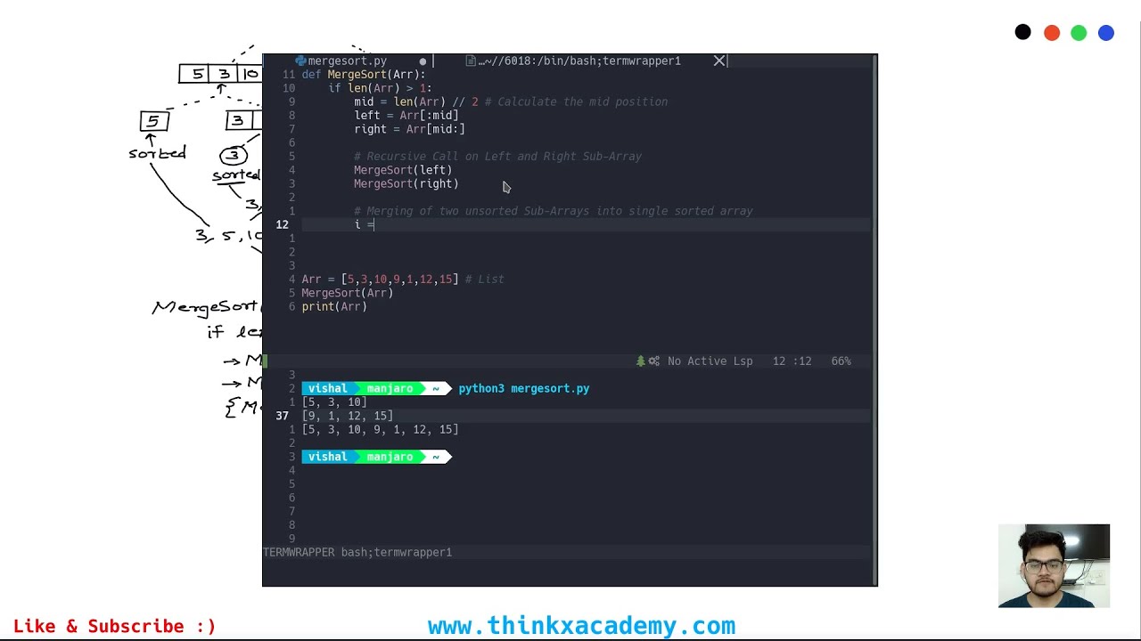[1.6] Merge Sort Algorithm in Python