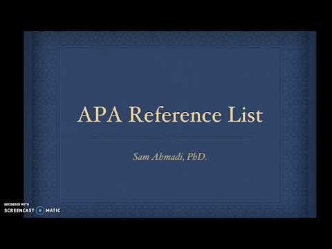 APA Reference List