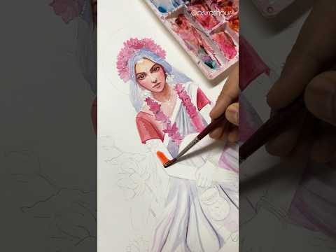 NAVDURGA MAA BRAHMACHARINI #watercolorpainting #durgapuja