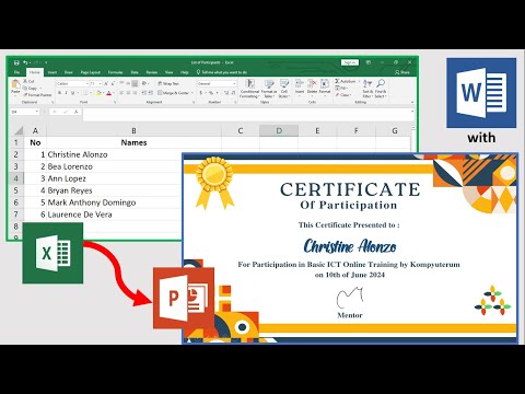 Get List from Excel to PowerPoint for Certificates or Presentation of Graduates