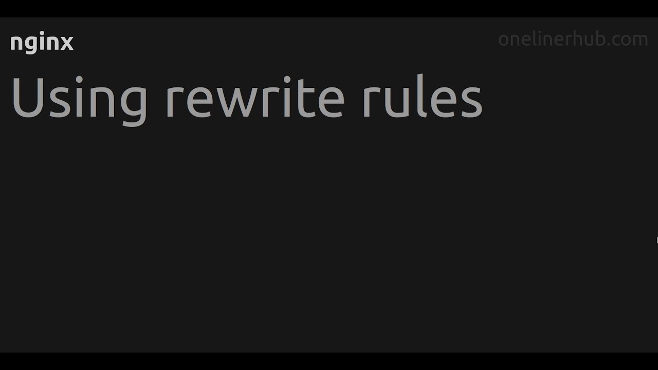 Using rewrite rules
