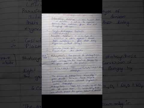 Types of Heterotrophic Nutrition Best Notes for exam #shorts #class10