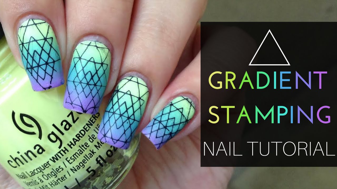 Neon Gradient Stamping Nail Tutorial!
