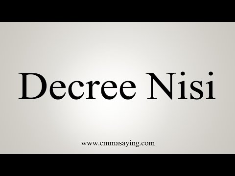 How To Say Decree Nisi