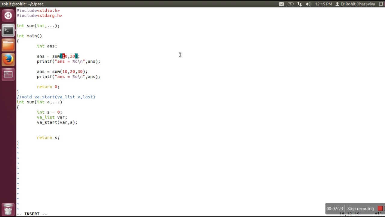Variable Length Argument List in C | va_list, va_start, va_arg, va_end Example