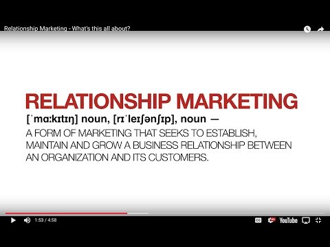 Relationship Marketing - What's this all about?