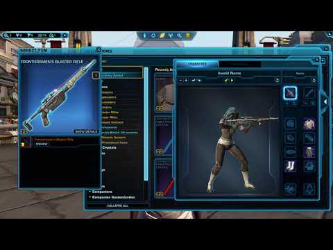 SWTOR PTS - Obi Wan Kenobi Armor, Opal Vulptilla, Blue-Gray / Red-Gray Crystals, Beskar Spear, Rifle