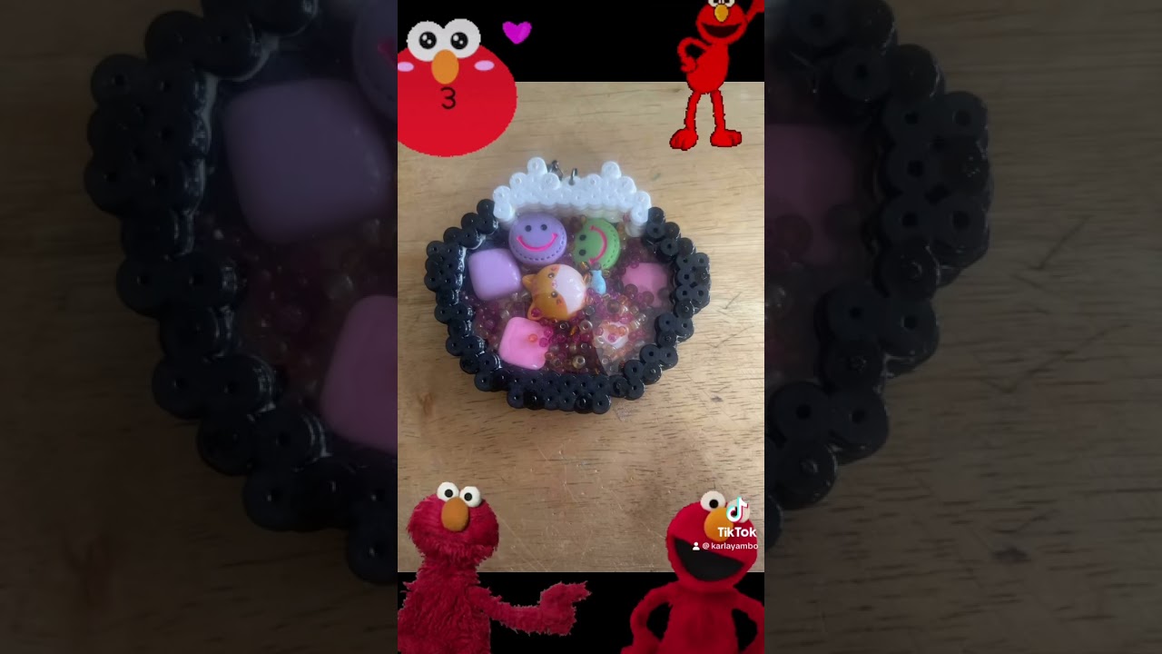 3D Perler bead Elmo shaker.