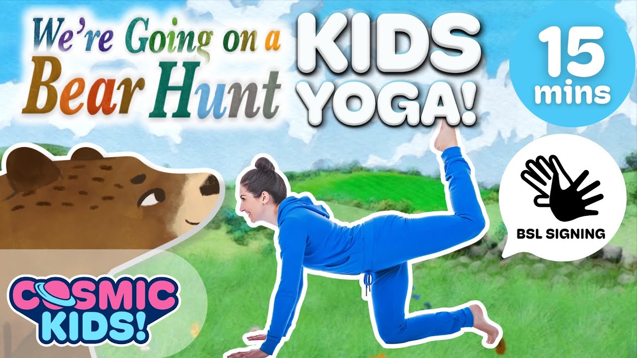 We're Going on a Bear Hunt (Deaf Friendly with BSL) - A Cosmic Kids Yoga Adventure