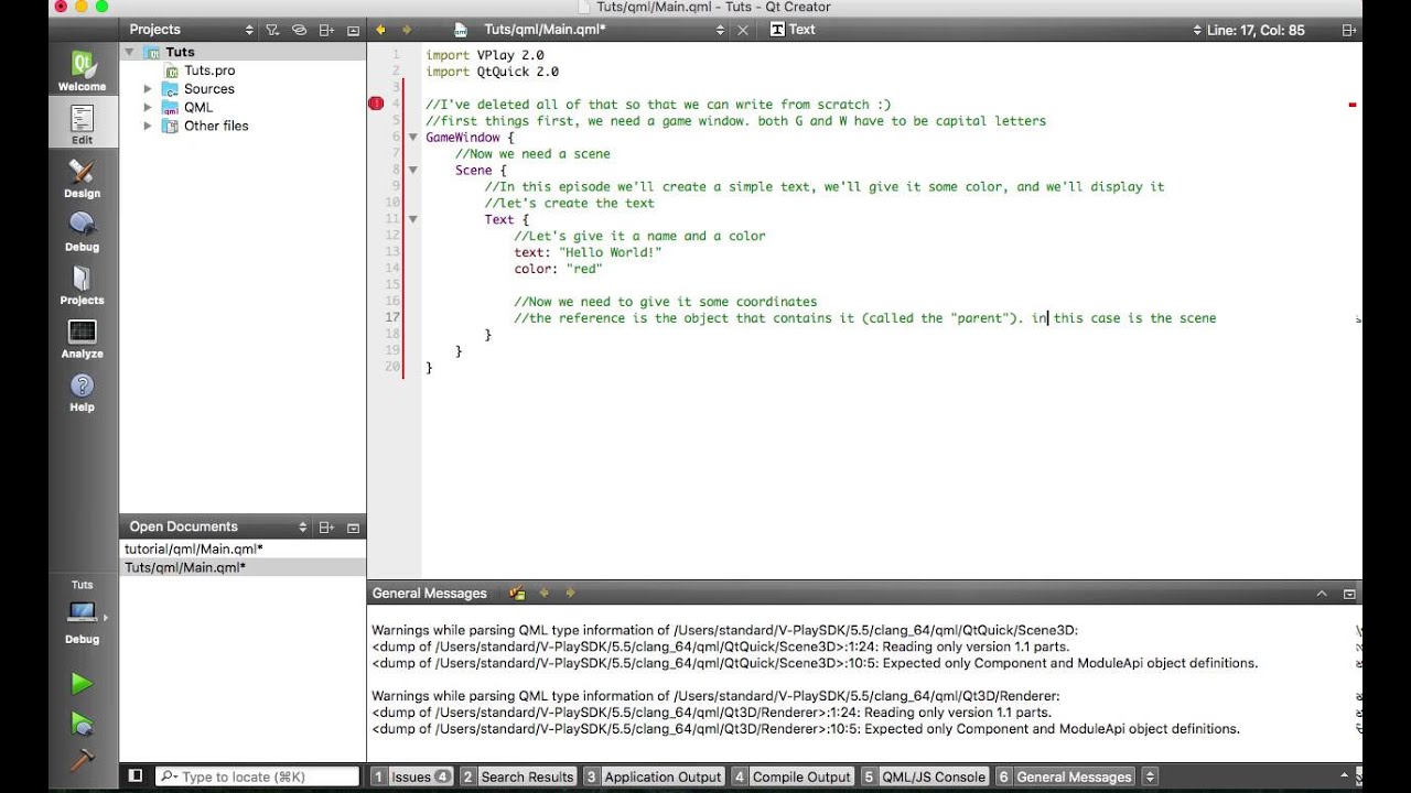 Qt creator/V-play tutorial for beginners 