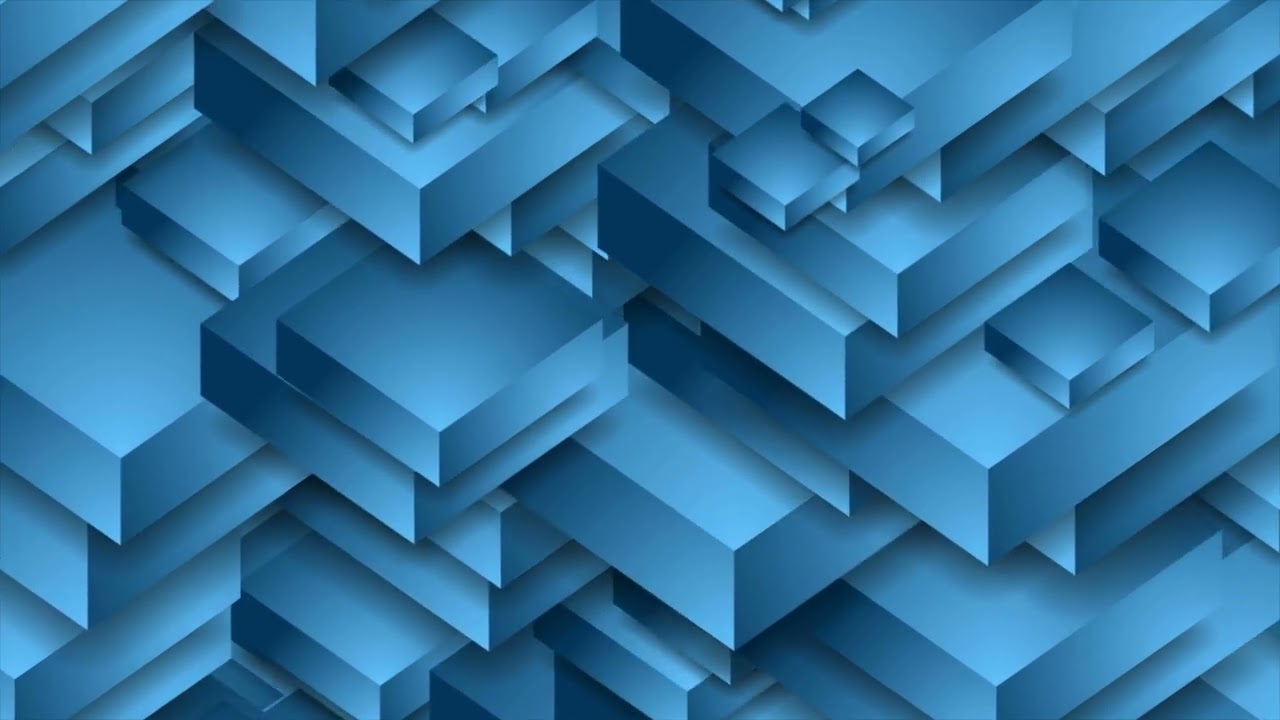 Moving Abstract Blue 3D Shapes Screensaver 4K