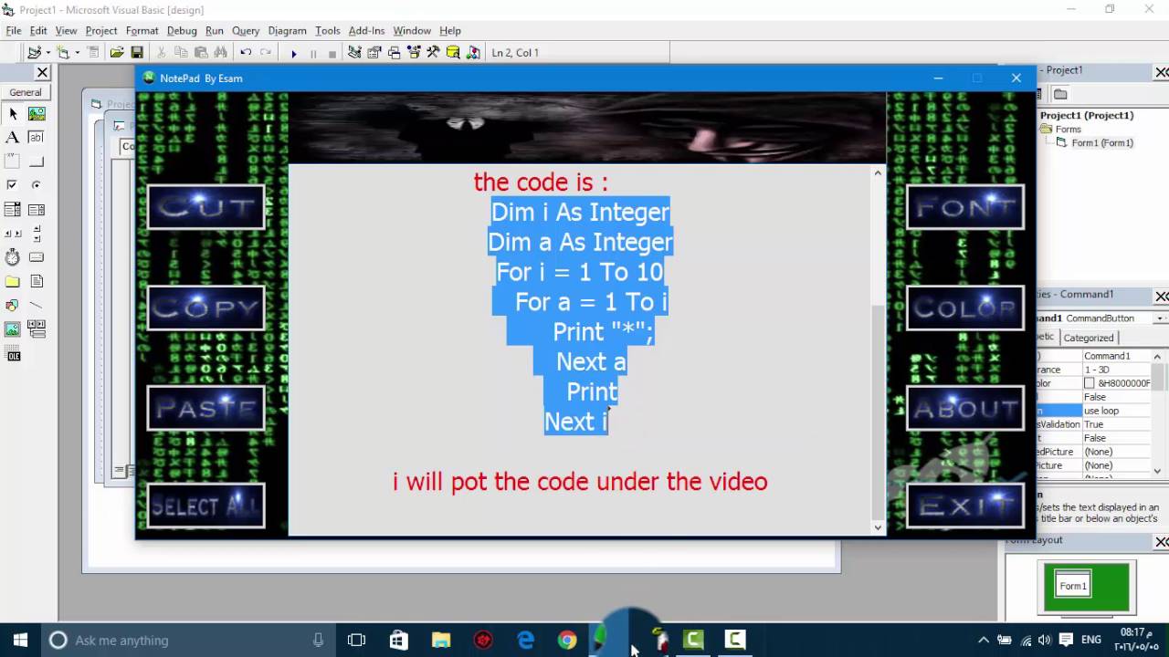 how to use loop by For ... next vb6.0