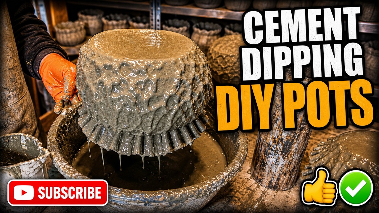 Concrete Pots DIY | Cement Dipping Planter Technique