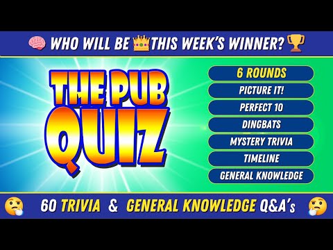 60 Epic TRIVIA PUB QUIZ Questions - Who Is The Quiz Master?π