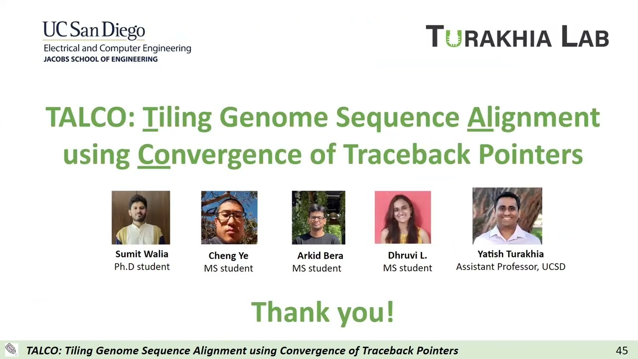 Talk 10: TALCO: Tiling Genome Sequence Alignment using Convergence of Traceback Pointers