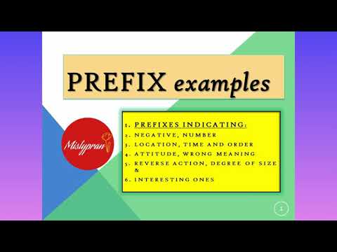 Prefix Examples : Making words with Prefixes