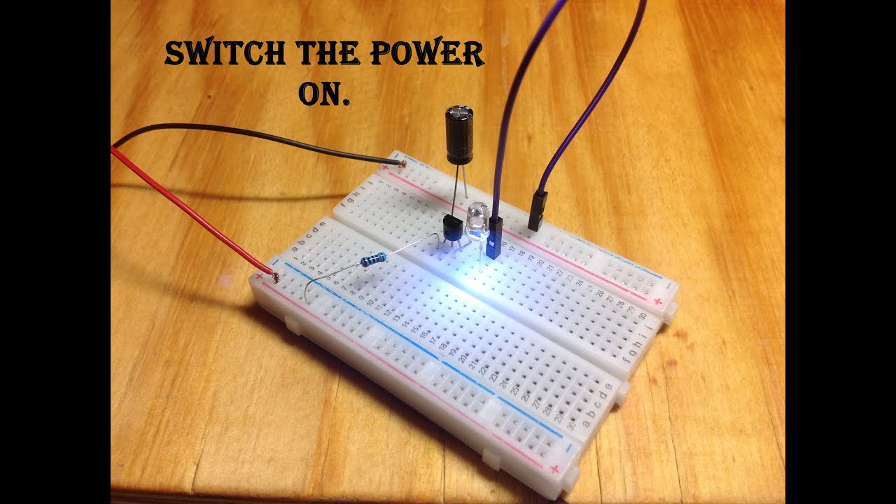 Single LED Flasher Circuit using a Breadboard