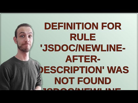 Definition for rule 'jsdoc/newline-after-description' was not found jsdoc/newline-after-description