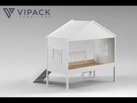 VIPACK HOUSEBED LADDER+SLIDE WHITE - HBGB9014