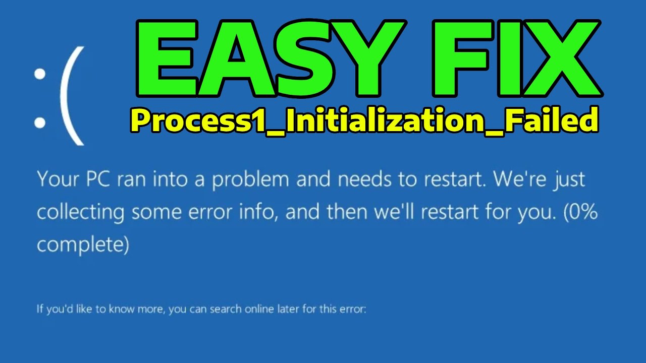 How To Fix Process1 Initialization Failed Error in Windows