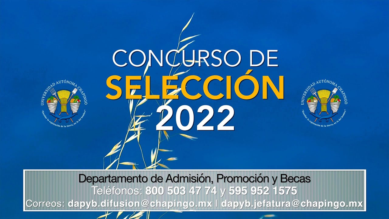 Convocatoria, concurso de selección, Chapingo 2022