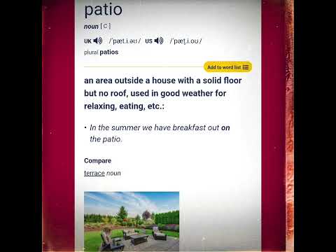 The meaning of #patio in #English