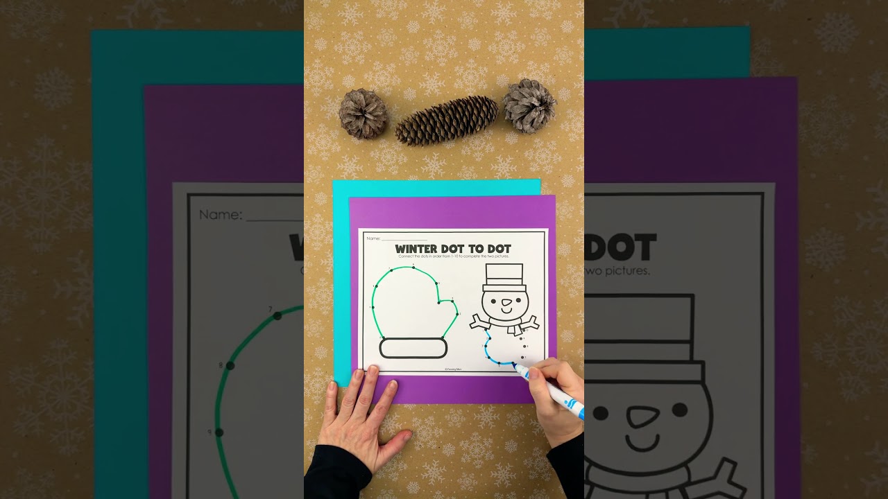 Winter dot to dot puzzle for kids #kidslearning #counting #puzzlesforkids #dottodot #preschool