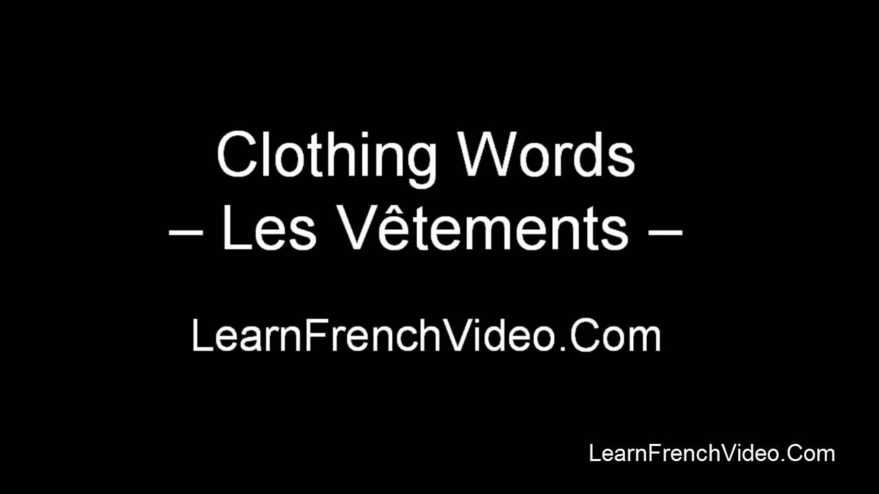 Clothing Words in French