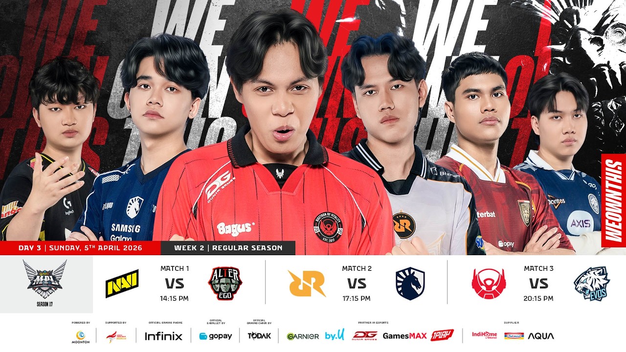 🔴 LIVE | MPL ID S17 | Regular Season Day 3 Week 2 | English